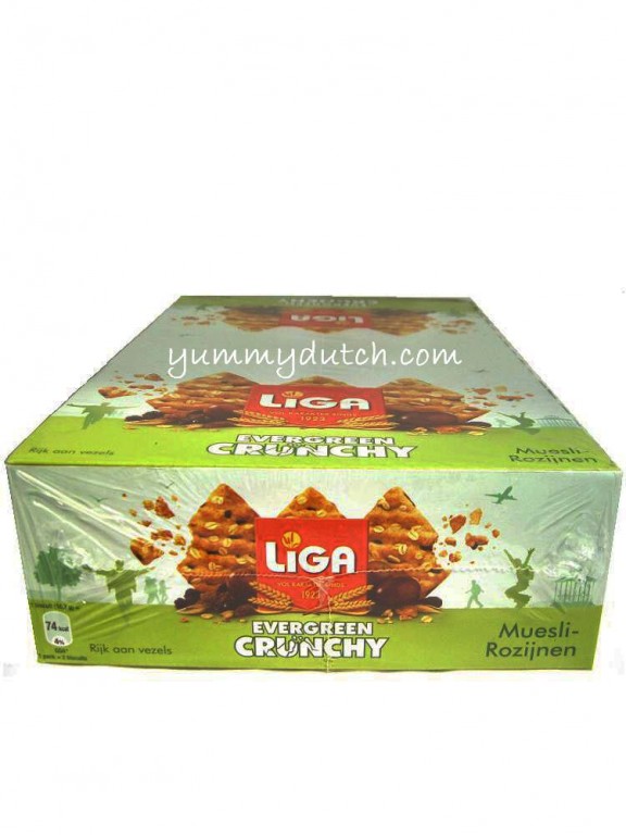 Evergreen Crunchy Muesli Krenten Doos 24 Stuks Liga | Yummy Dutch