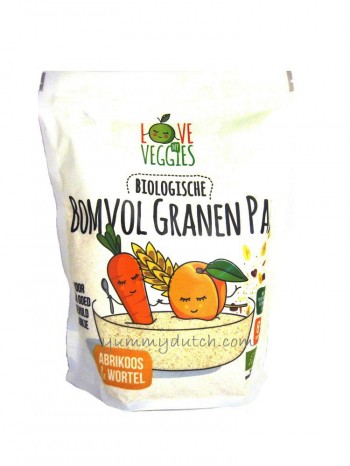 Biologische Bomvol Granen Pap Abrikoos & Wortel LoveMyVeggies | Yummy Dutch